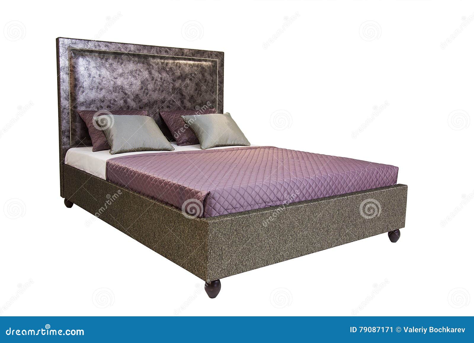 Bed on a white background stock image. Image of pillow - 79087171