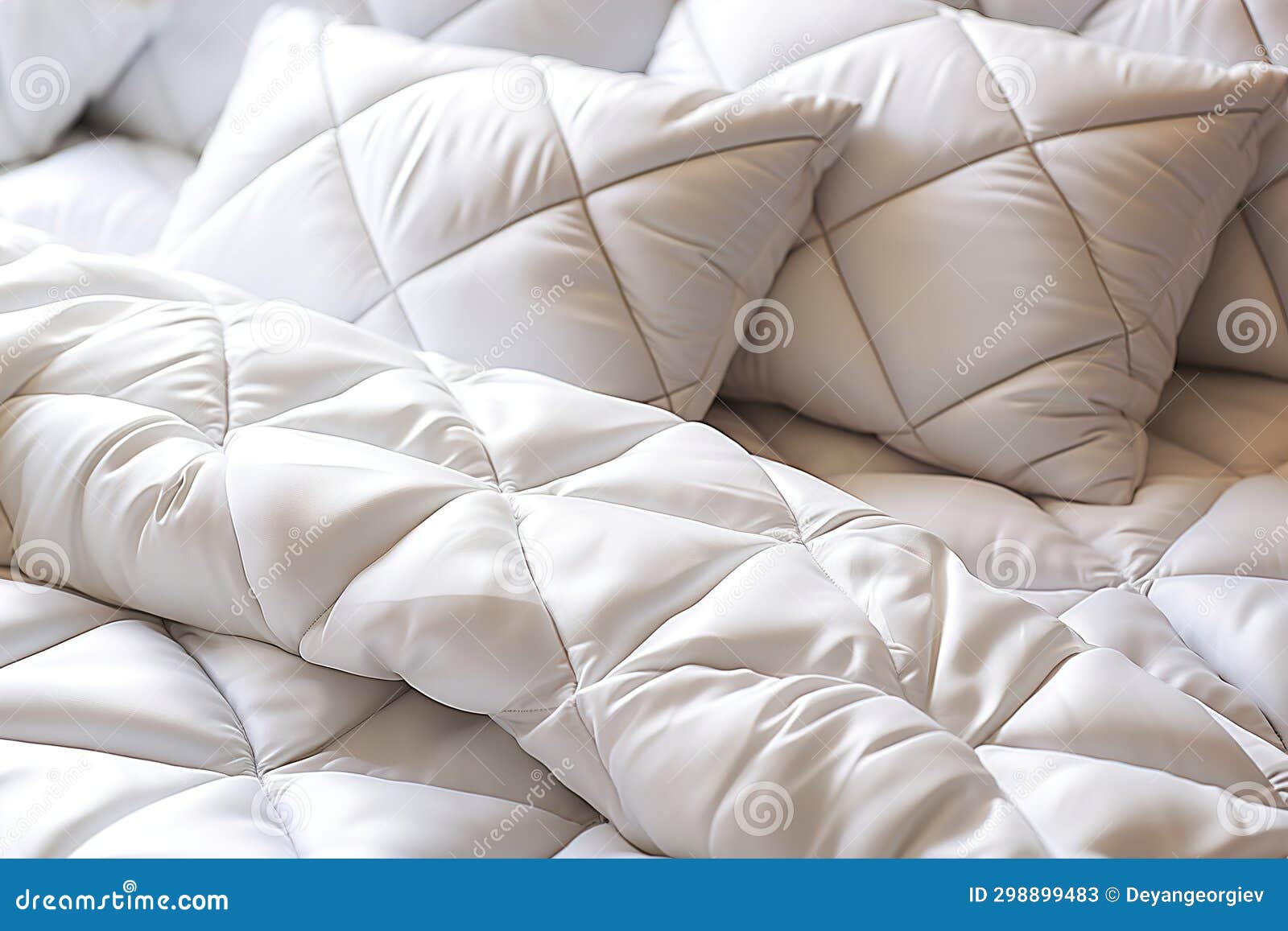 A Bed with White Blanket and Pillows on Top of it Stock Illustration ...