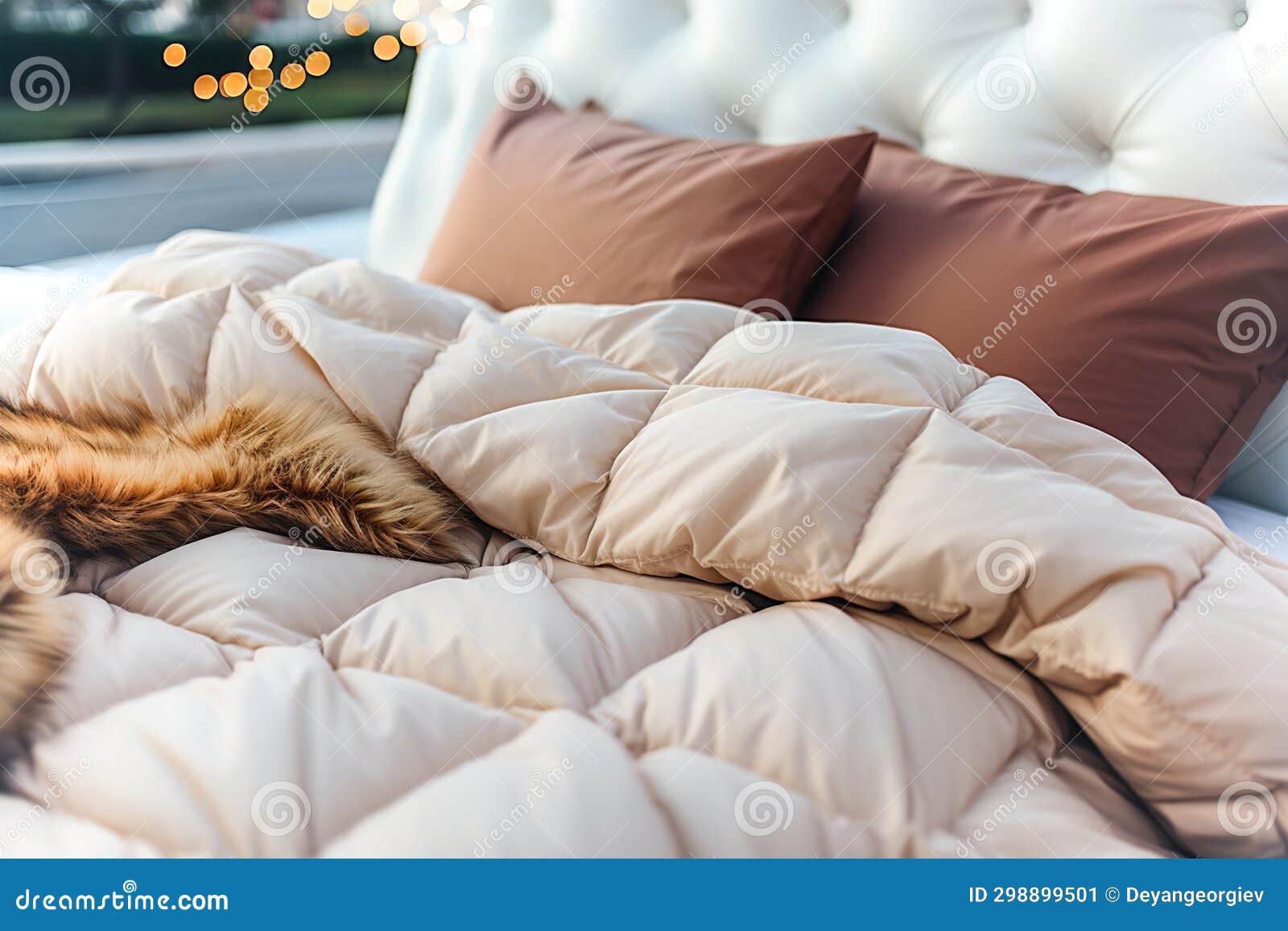 A Bed with White Blanket and Pillows on Top of it Stock Illustration ...