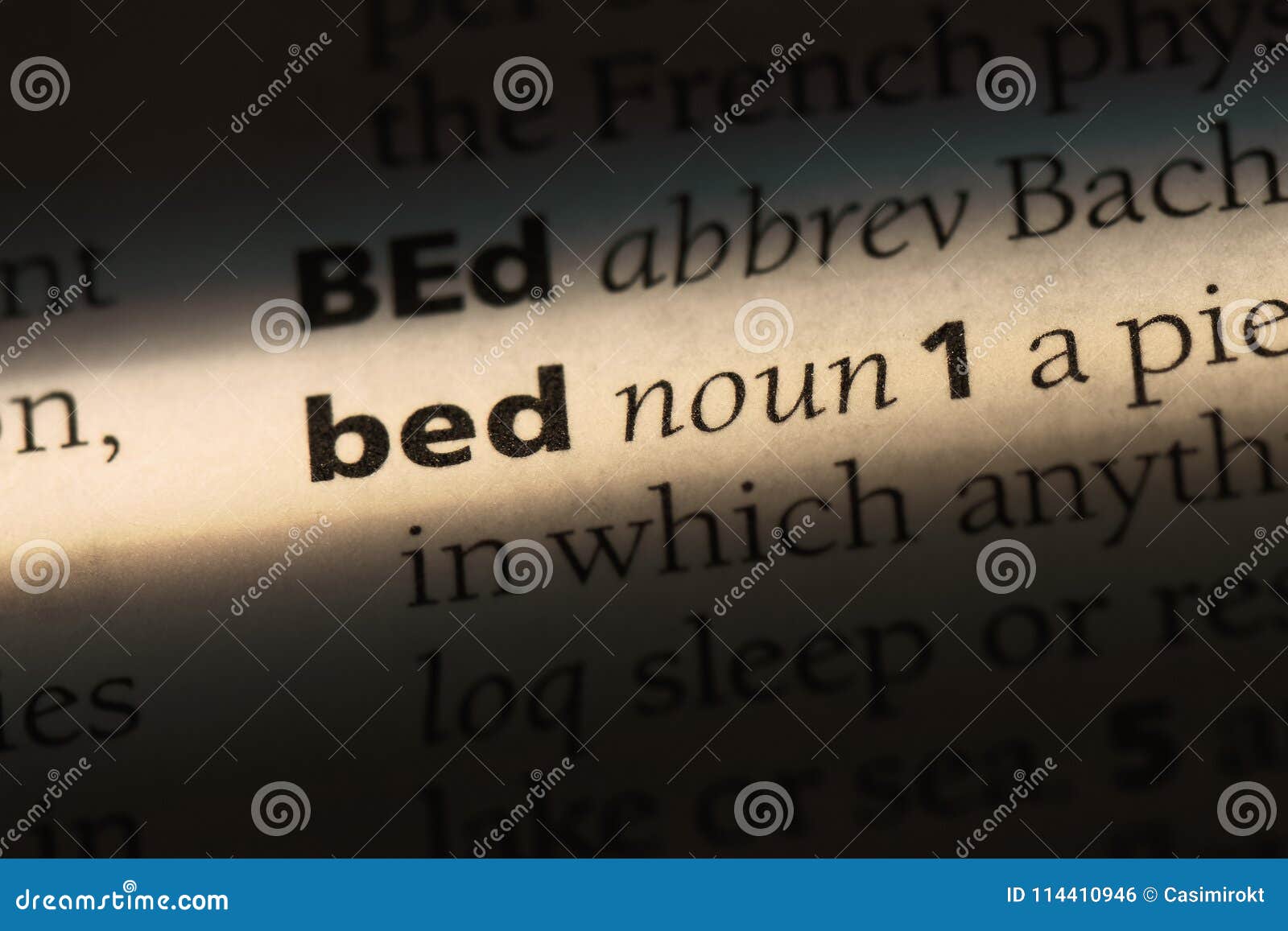 Bed stock photo. Image of closeup, info, text, macro - 114410946