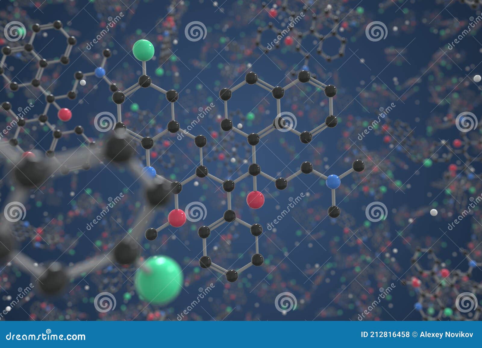 Bedaquiline Molecule. Ball-and-stick Molecular Model. Chemistry Related ...
