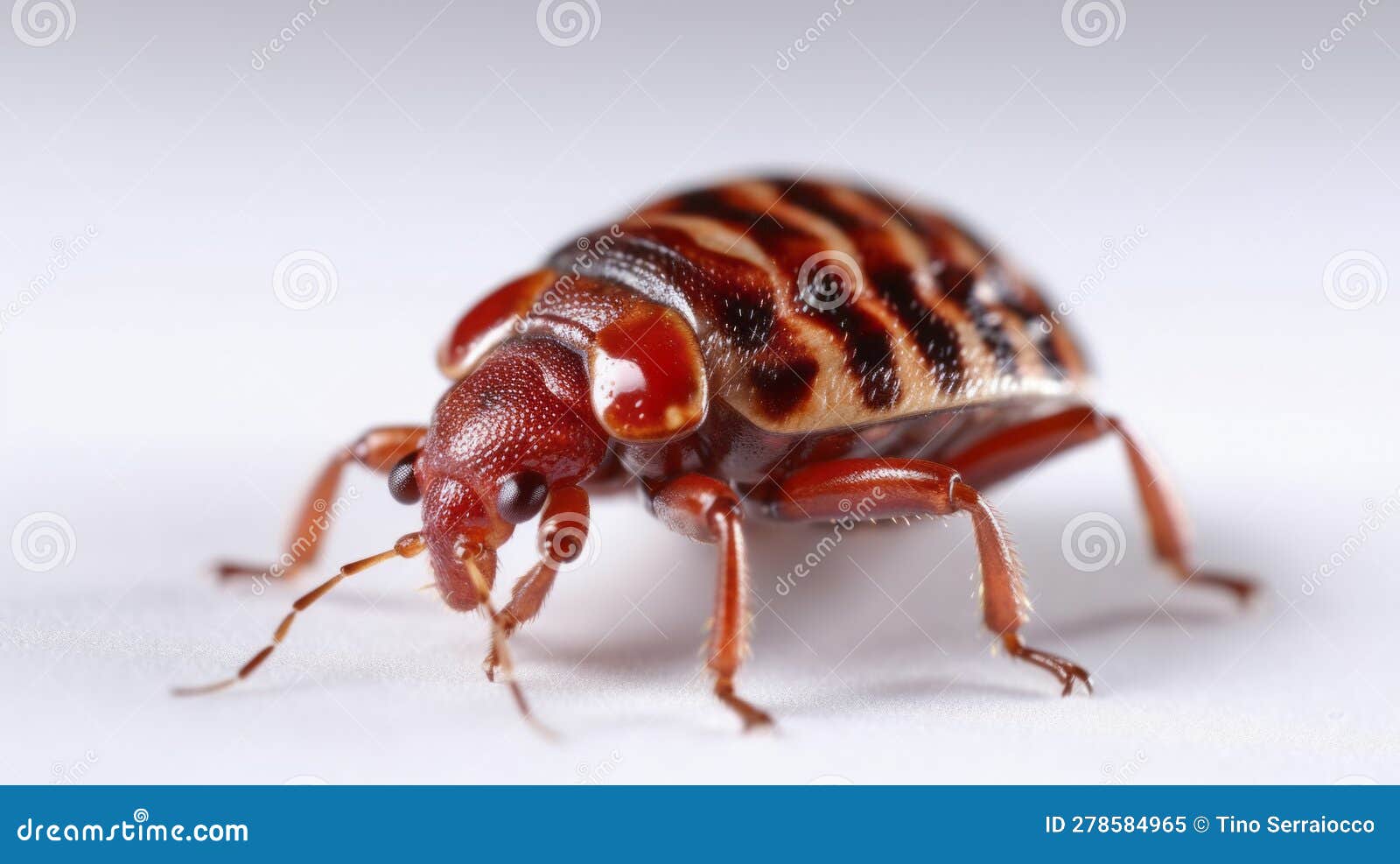 Bedbug Close Up of Cimex Hemipterus - Bed Bug on White Background ...