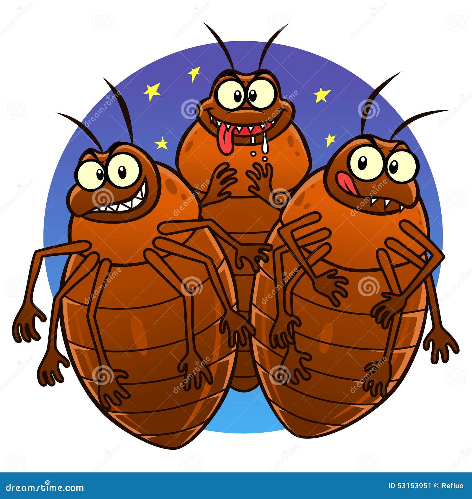 Bedbugs stock vector. Illustration of evil, cartoon, group - 53153951