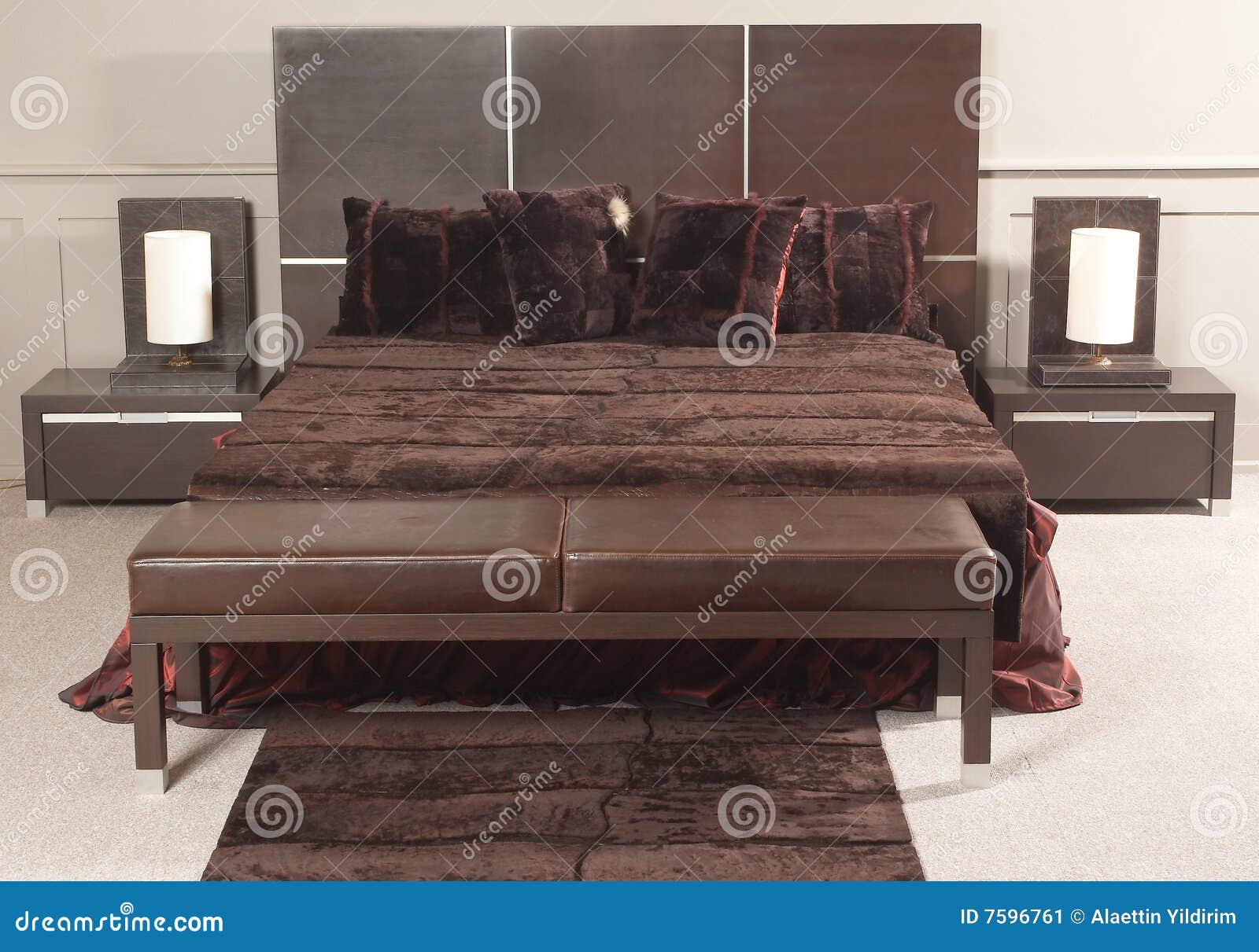 Bedchamber stock image. Image of boudoir, sleeping, lamps - 7596761