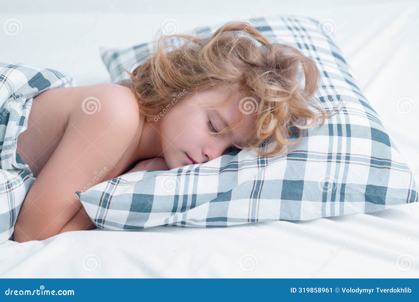Bedding Child. Child Sleep, Napping. Cute Kid Sleeping in Bed. Sleeping ...