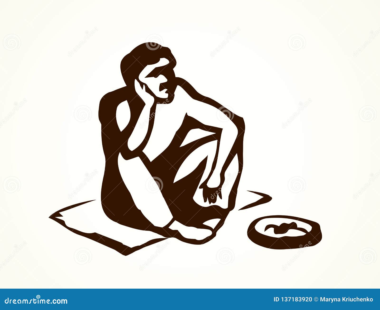 Bedelaar Vector tekening vector illustratie. Illustration of begrip ...