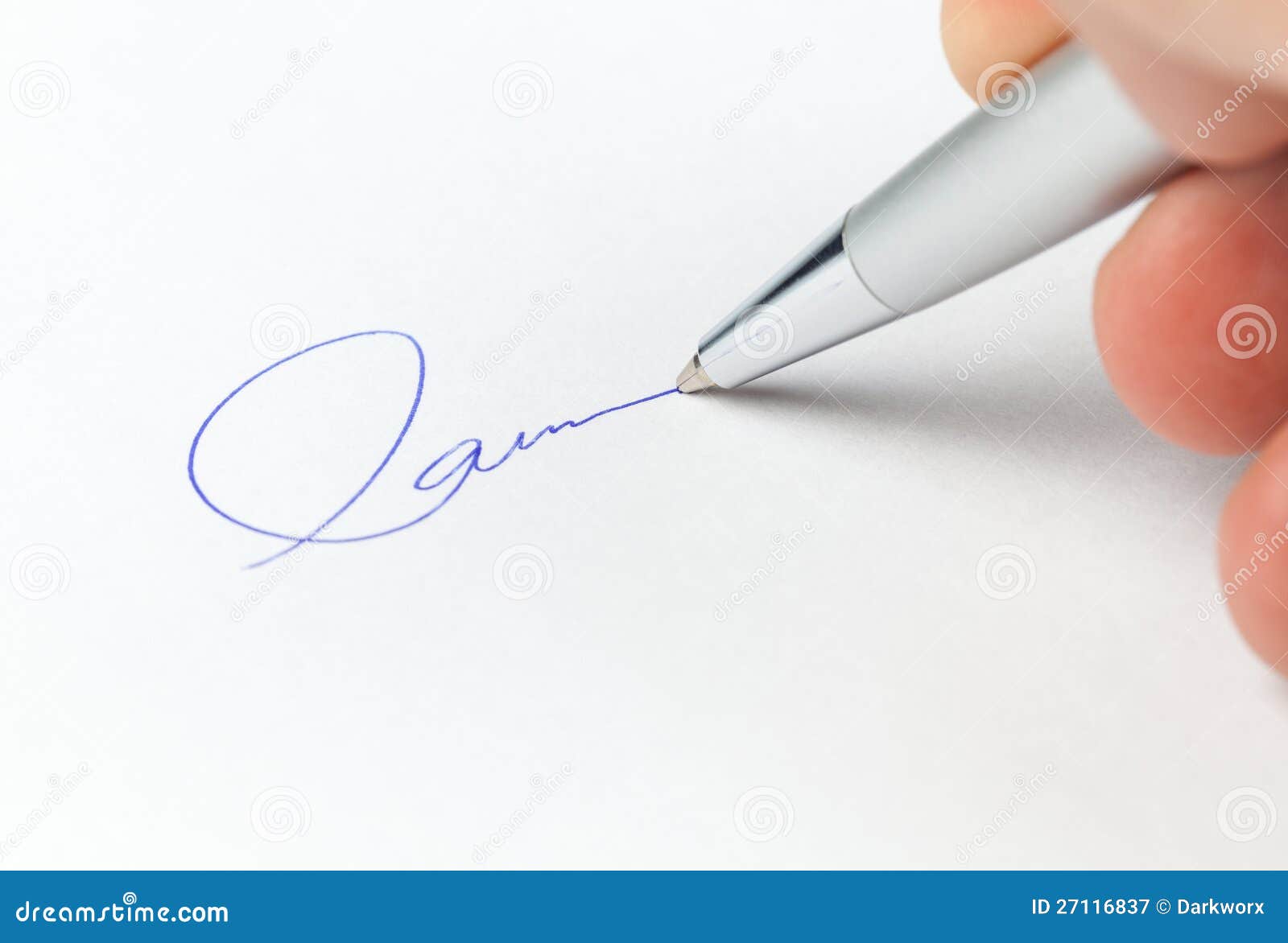 Bedrijfs handtekening stock afbeelding. Image of macro - 27116837