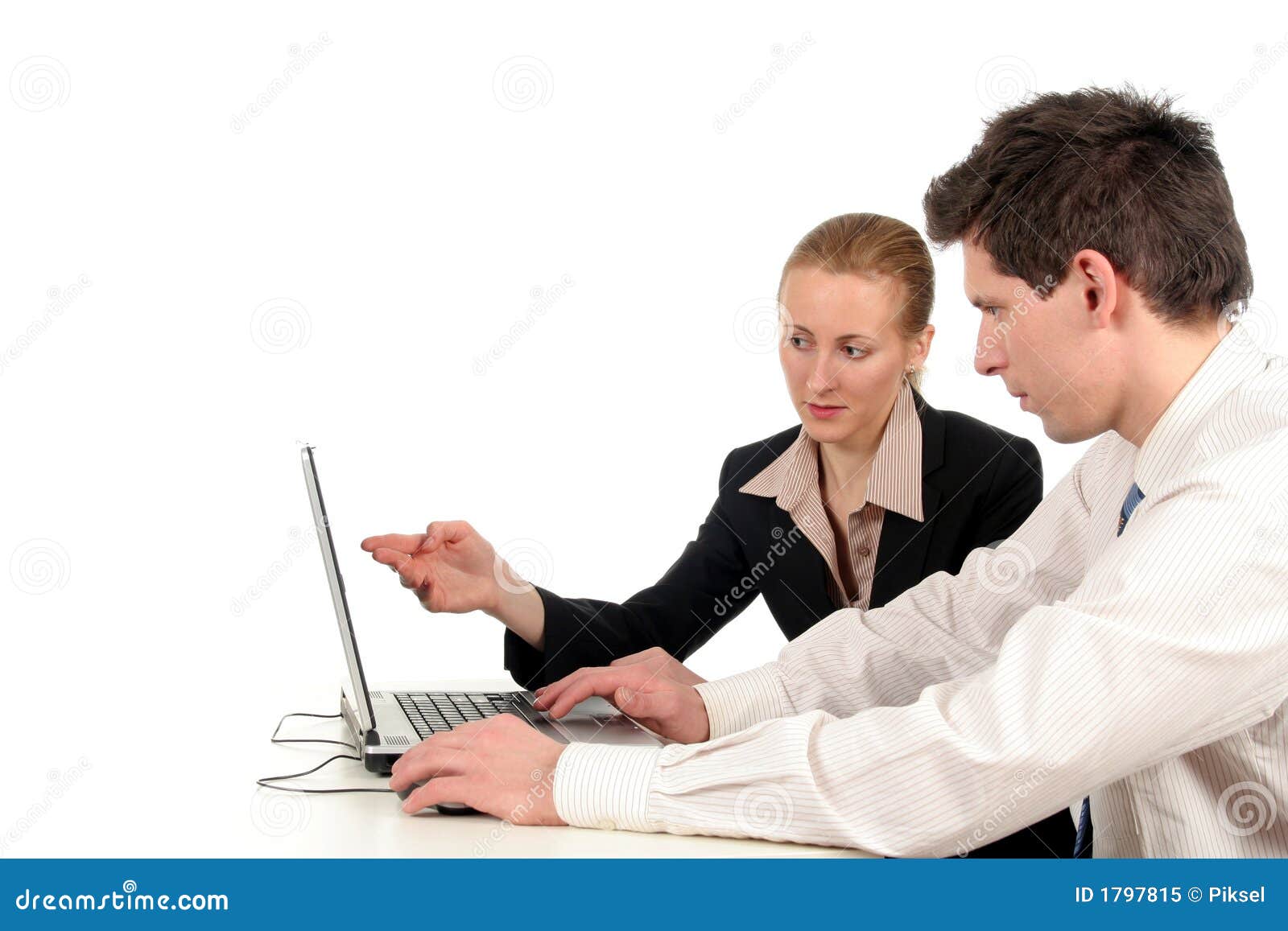 Bedrijfs Mensen Die Aan Laptop Computer Werken Stock Afbeelding - Image ...