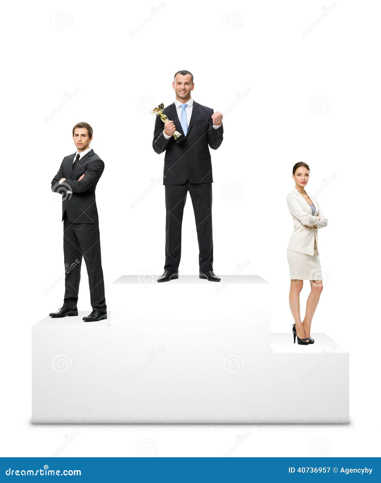 Bedrijfs Mensen Op Het Podium Stock Afbeelding - Image of meisje, zeker ...