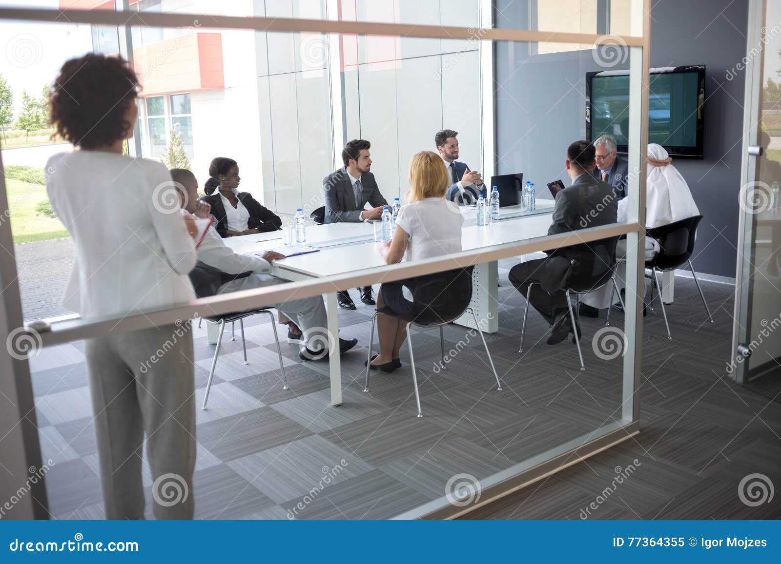 Bedrijfs Mensen Op Vergadering Stock Afbeelding - Image of volwassen ...