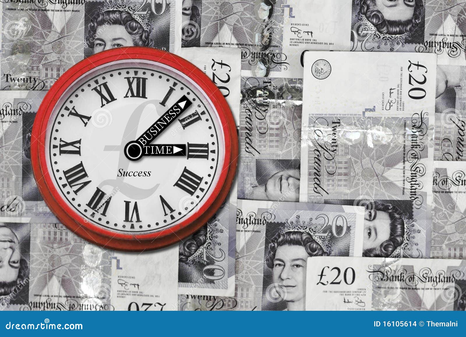 Bedrijfs prikklok redactionele stock afbeelding. Image of engels - 16105614