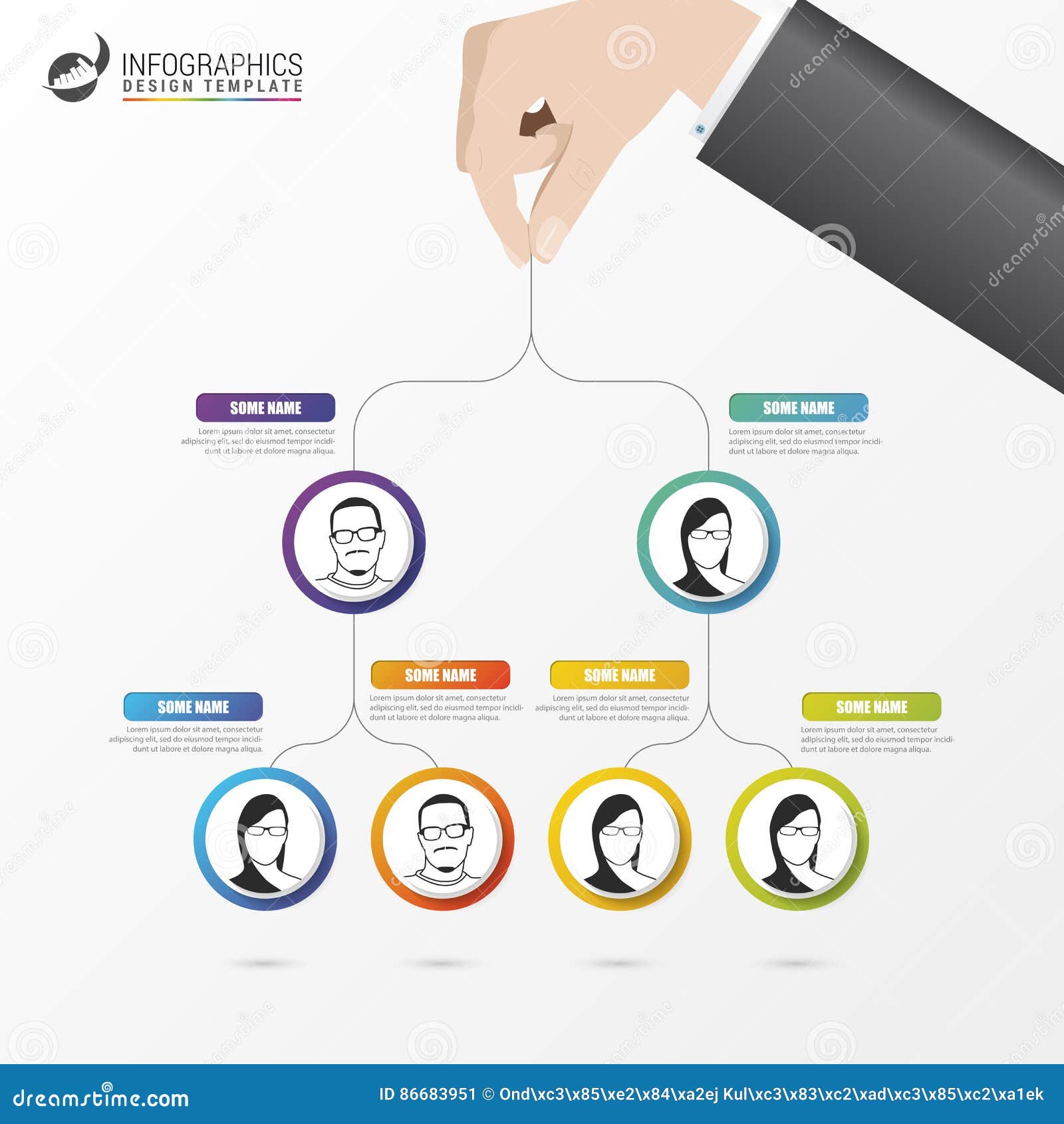 Bedrijfs Structuur Organigram Het Ontwerp Van Infographic Vector Vector ...