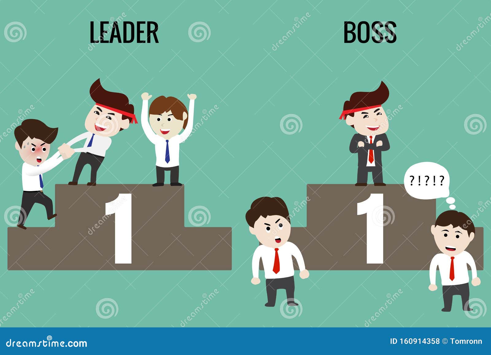 Bedrijfsconcepten Leider Of Boss Sjabloon Vector Illustratie