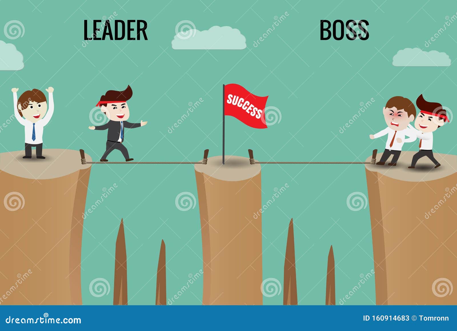 Bedrijfsconcepten Leider Of Boss Sjabloon Vector Illustratie