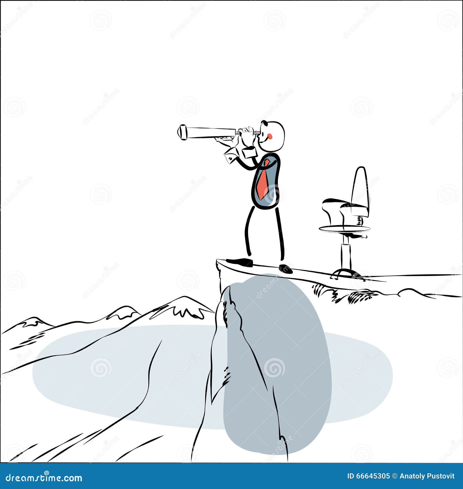 Bedrijfsleider Die Ver Kijken Vector Illustratie - Illustration of ...