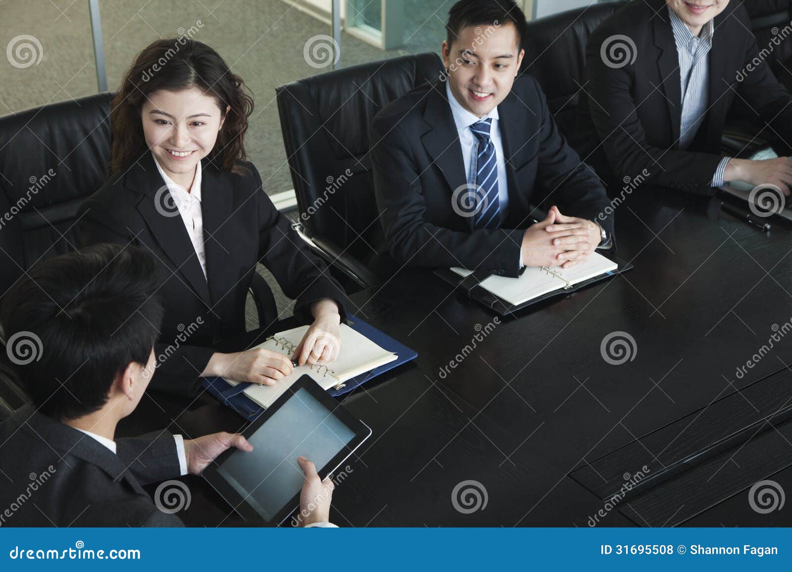 Bedrijfsmensen Die Vergadering Hebben Stock Foto - Image of horizontaal, haar: 31695508