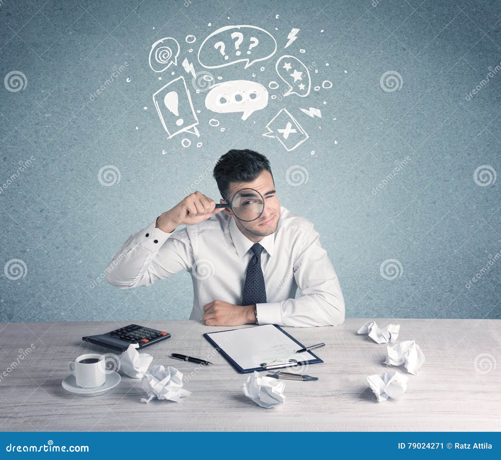 Bedrijfspersoon in Twijfel En Verward Stock Afbeelding - Image of baan ...