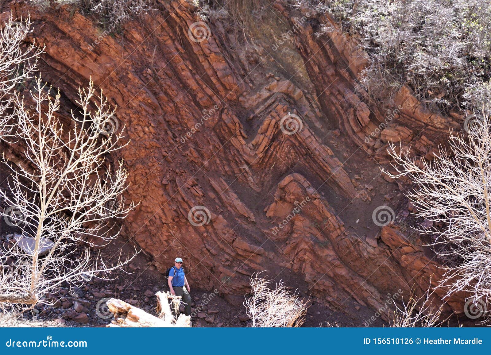 Crazy Rock Pattern with 50 Year Old Man Stock Photo - Image of bare ...