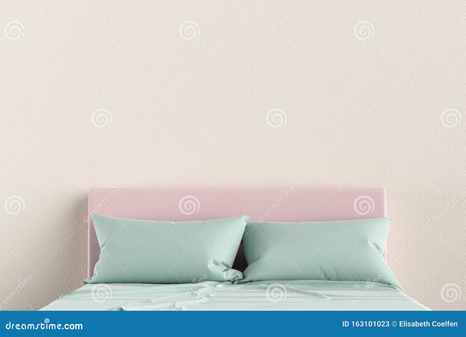 Bedrom with Double Bed 3D Rendering Stock Illustration - Illustration ...