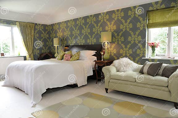 Bedroom stock photo. Image of interior, house, wallpaper - 10436502