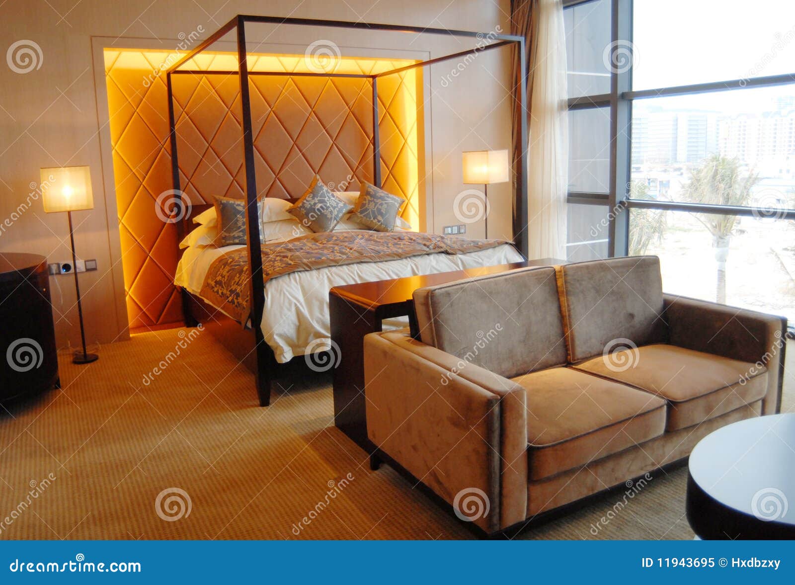 Bedroom stock image. Image of home, bedding, architecture - 11943695