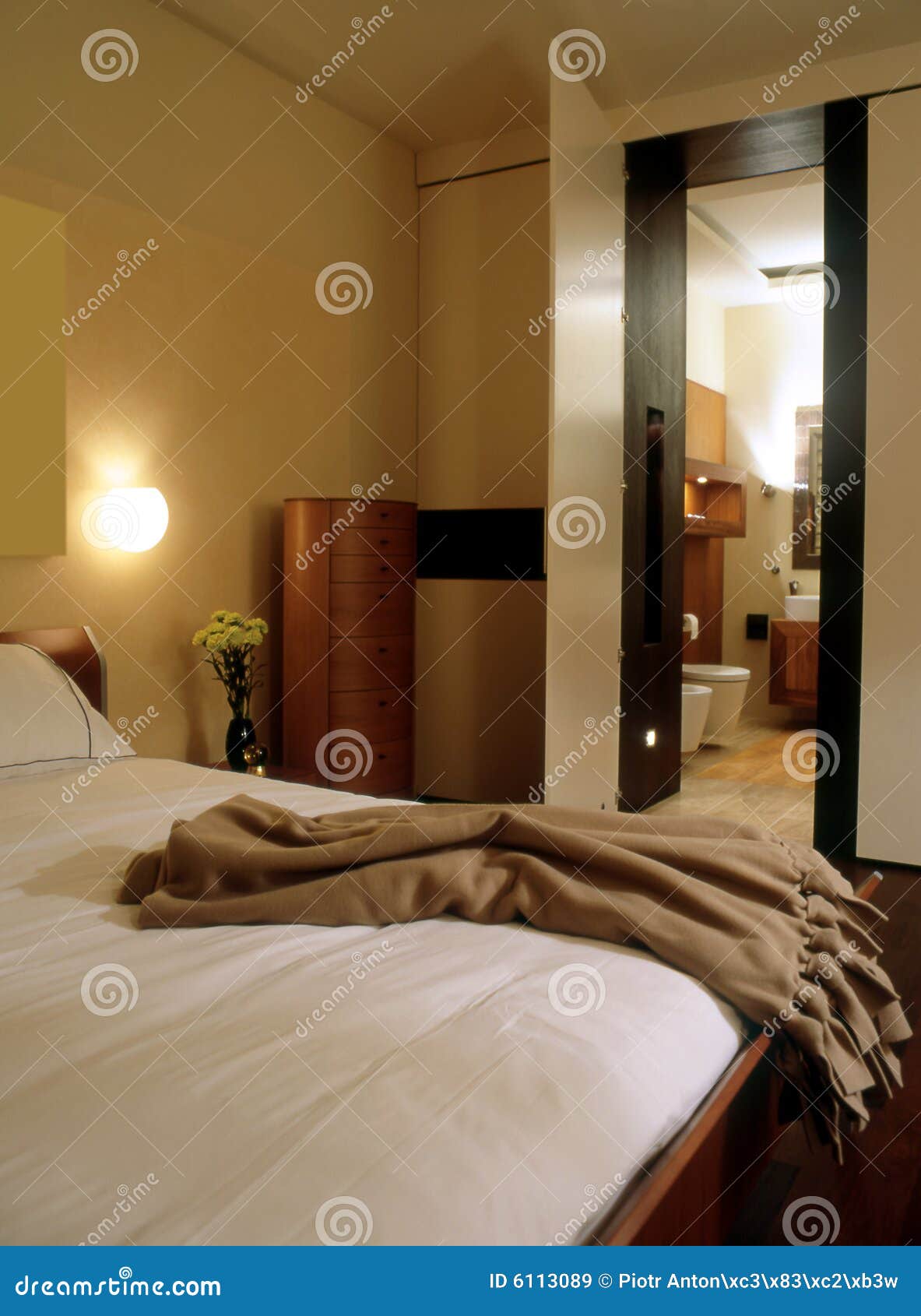 Bedroom stock image. Image of bedroom, home, clean, bathroom - 6113089