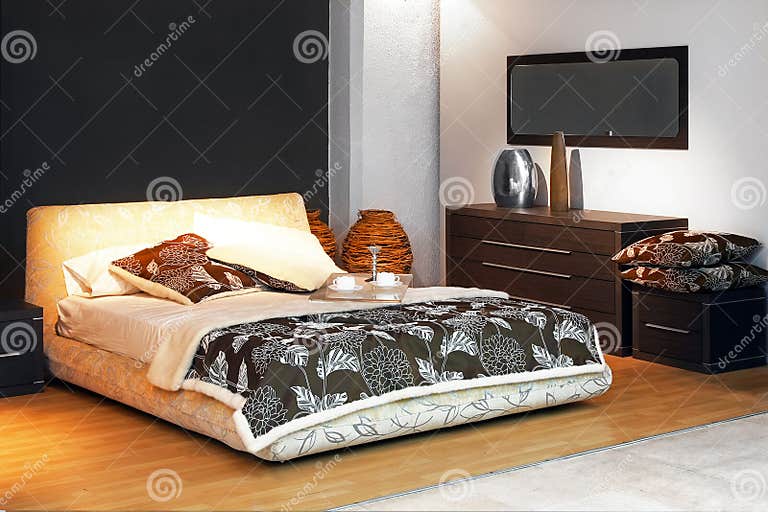 Bedroom angle stock image. Image of pillows, wooden, cabinet - 13119357