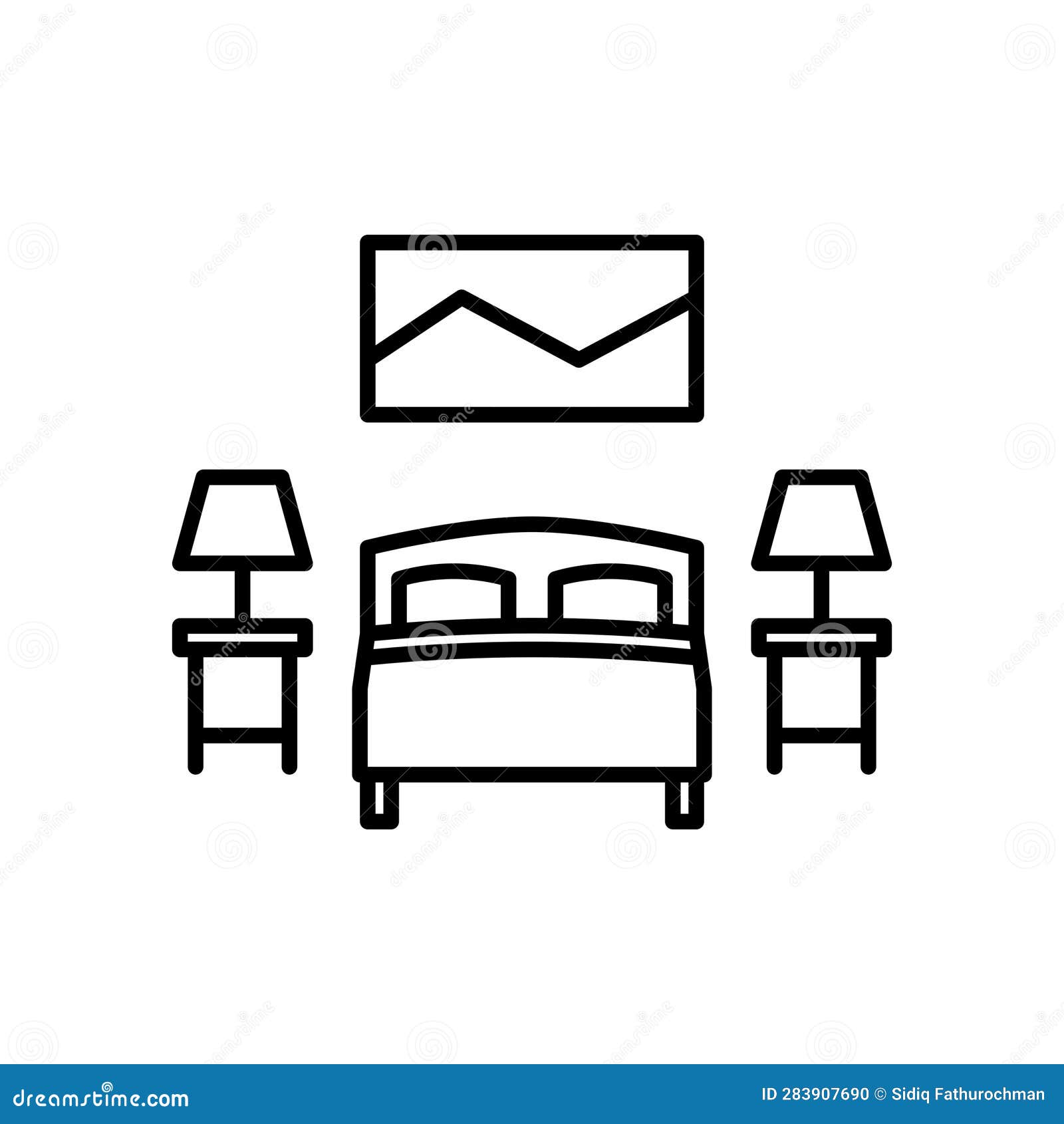 Bedroom Icon stock illustration. Illustration of logo - 283907690