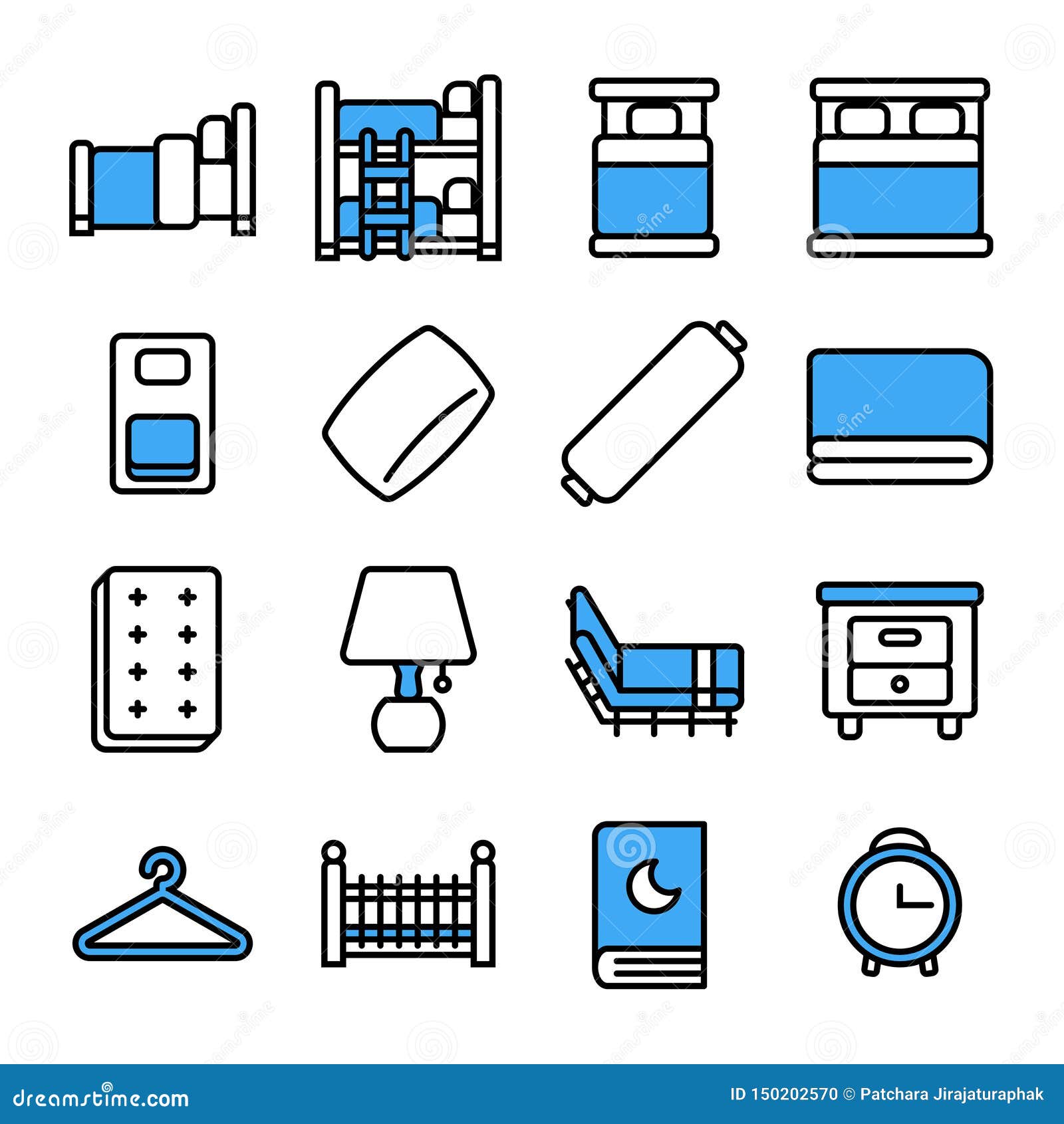Bedroom Icon Set.Vector Thin Line Style Stock Vector - Illustration of ... Bedroom Icon Set.Vector Thin Line Style Stock Vector - Illustration of ...