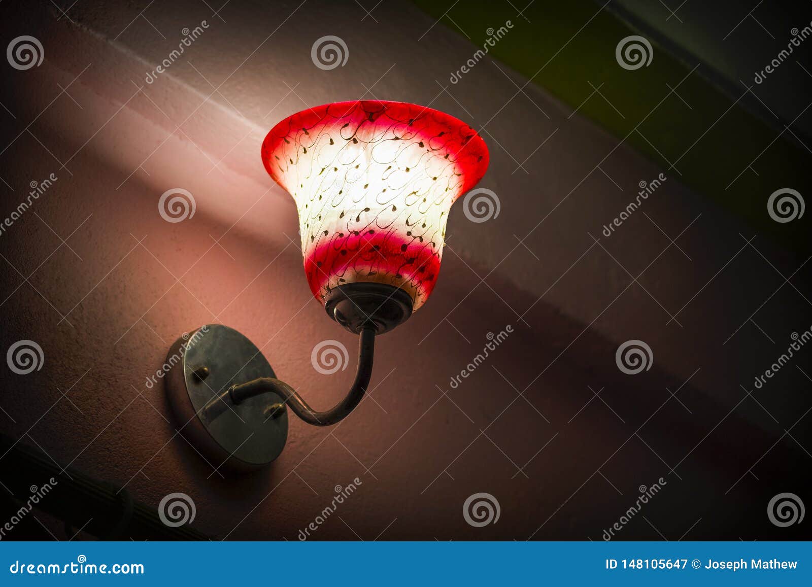 Bedroom Lamp with Lamp Shade Low Angle View Stock Image - Image of ...