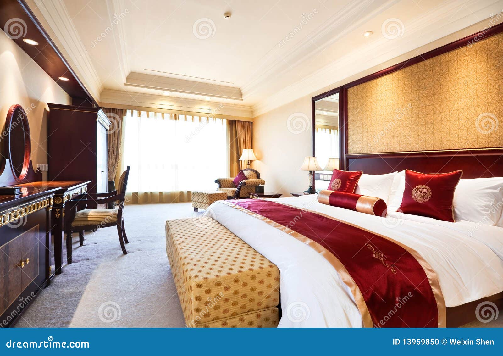 Bedroom of Luxury Suite in Hotel Stock Photo - Image of suite ...