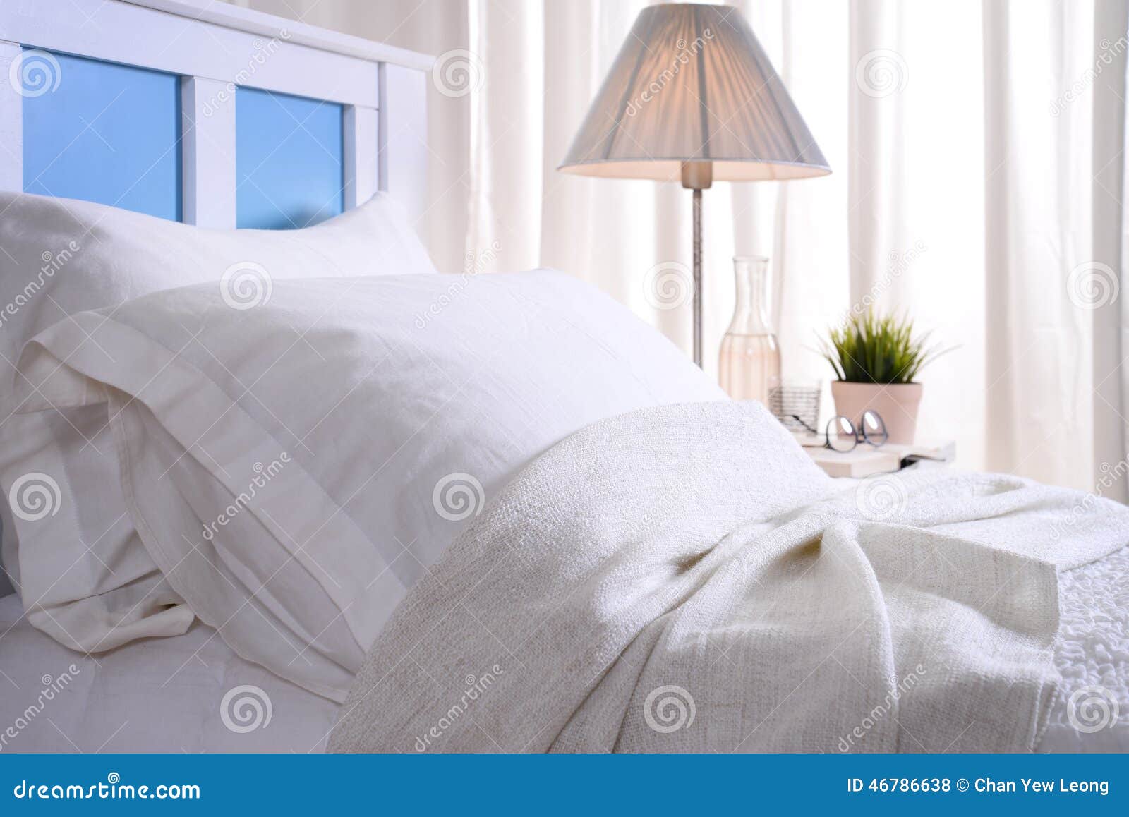 Bedroom in the morning stock photo. Image of sunlight - 46786638