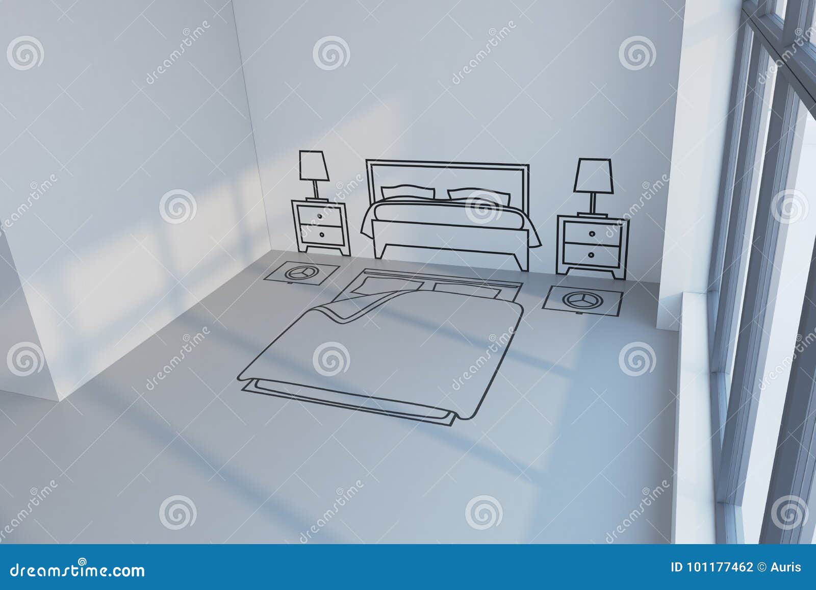 Bedroom planning design stock illustration. Illustration of drawing ...