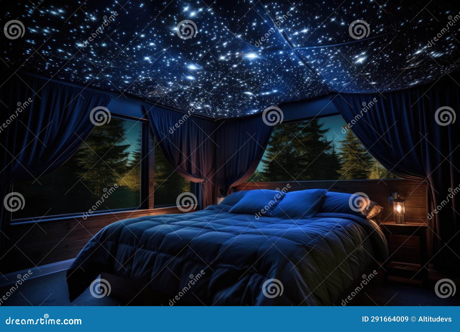 A Bedroom with Stars Projected on Ceiling Stock Image - Image of dream ...