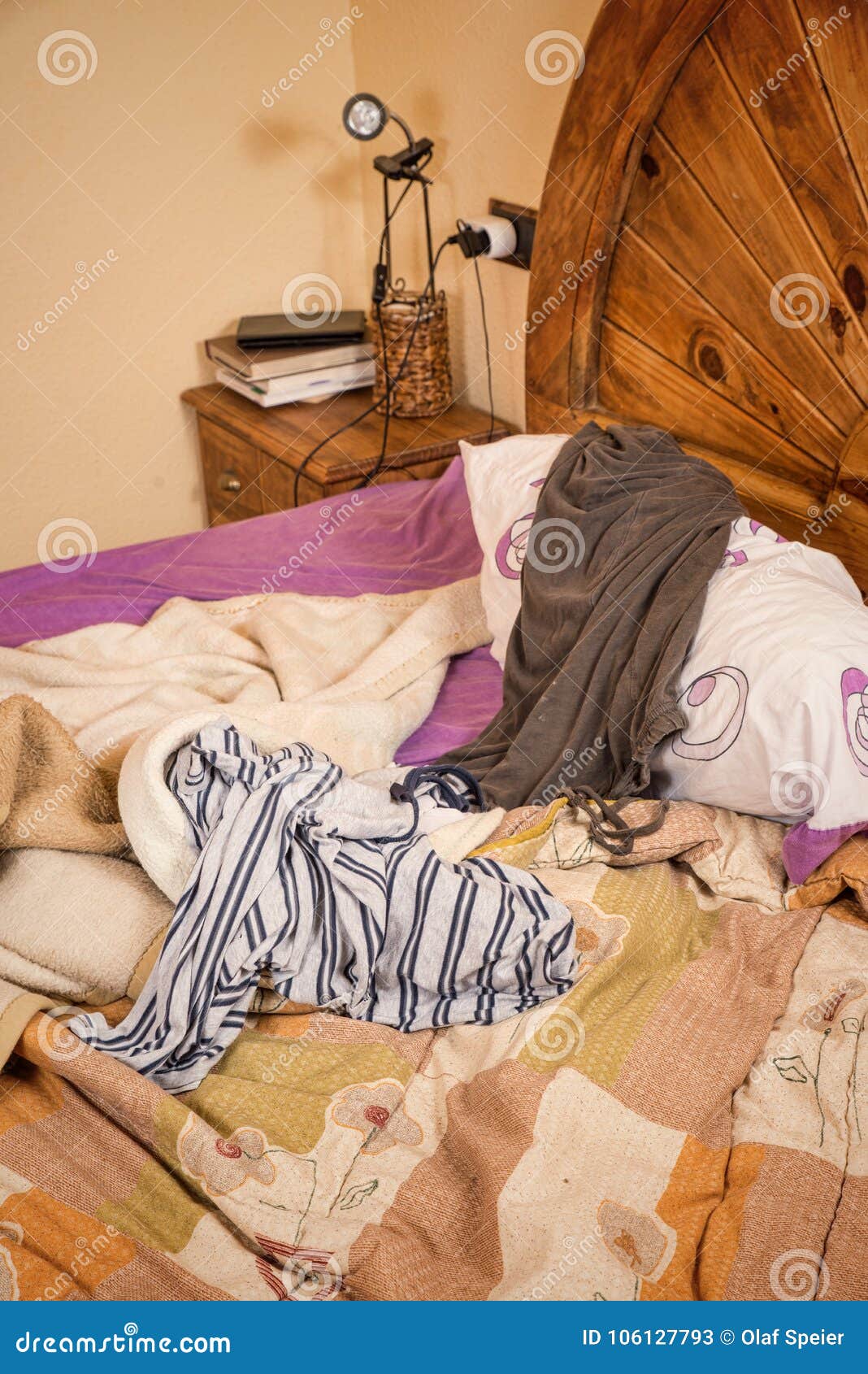 Bedroom in a Terrible State Stock Image - Image of untidy, unmade ...