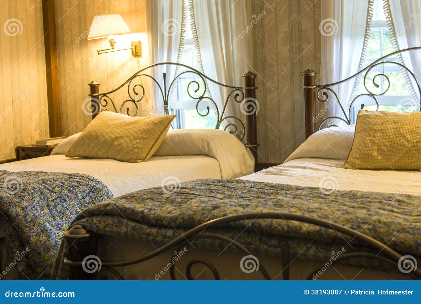 Bedroom with two beds stock image. Image of apartment - 38193087