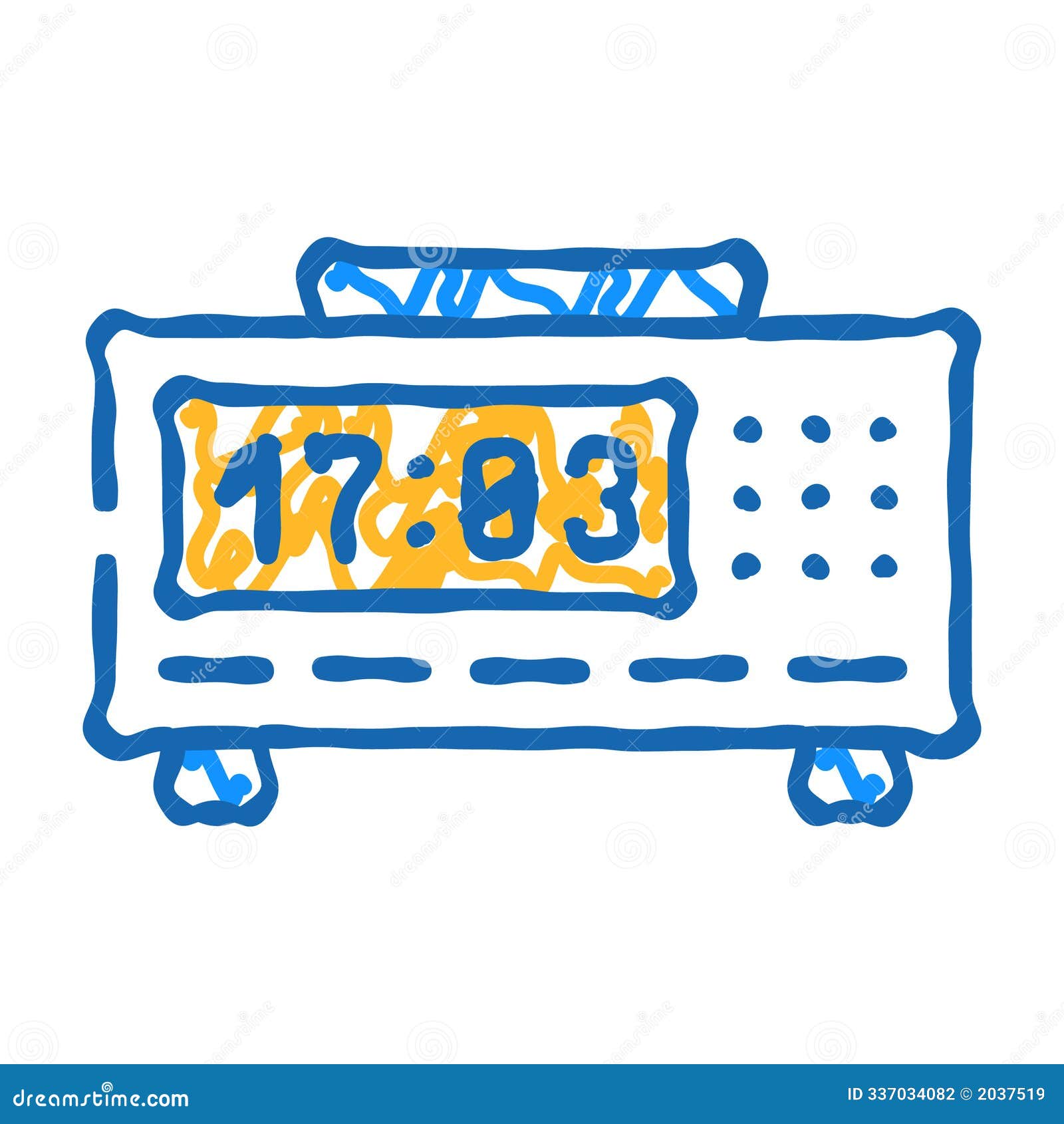 Bedside Clock Icon Doodle Illustration Stock Illustration ...
