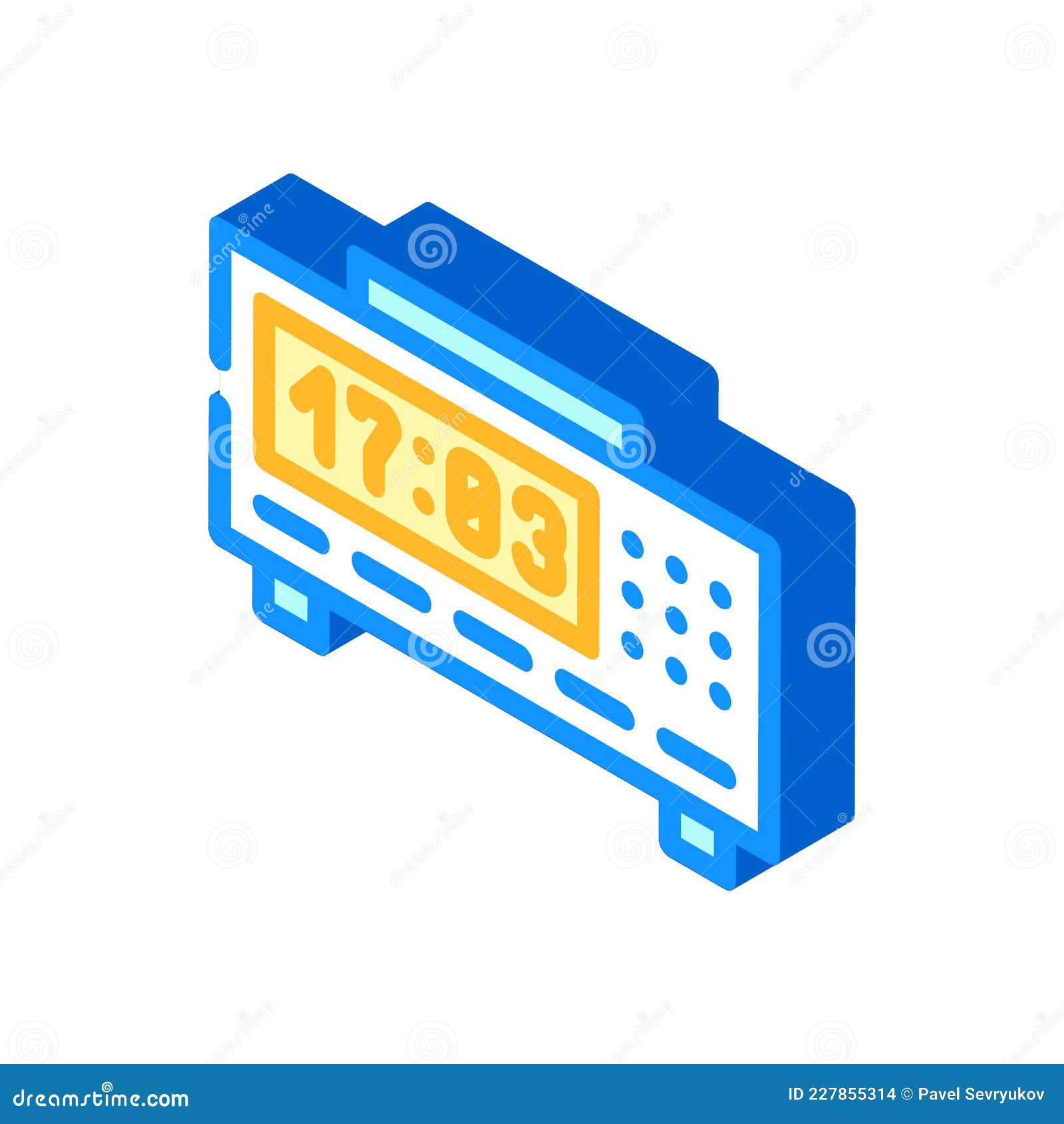 Bedside Clock Icon In Monochrome Style Isolated On White Background ...