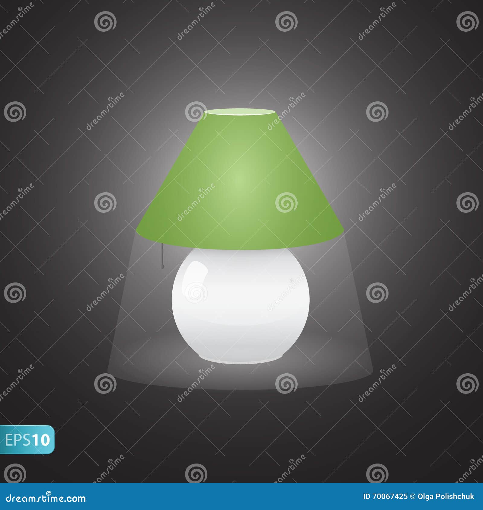 On bedside green lamp icon stock illustration. Illustration of mirror ...