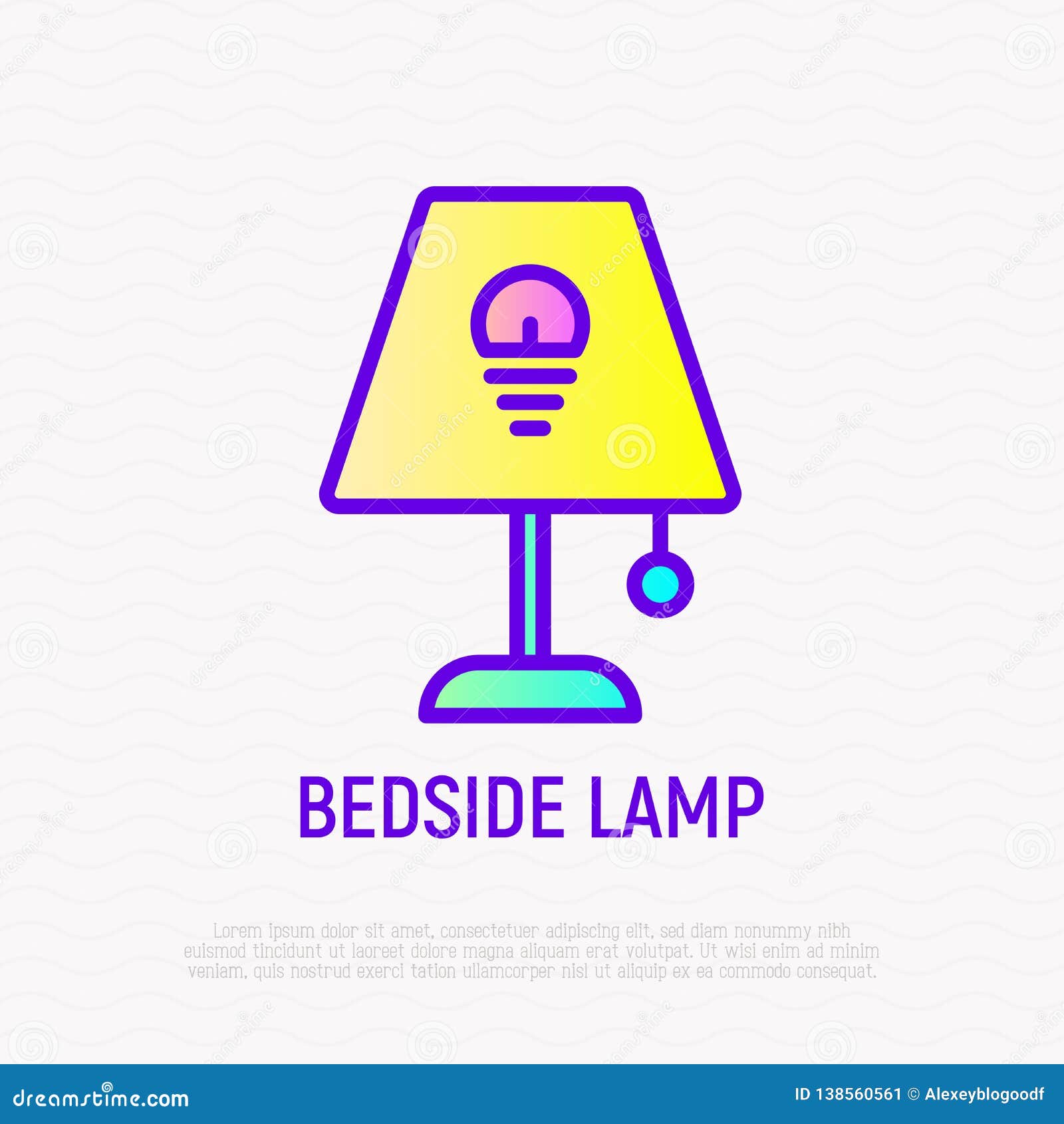 Bedside Lamp Thin Line Icon. Modern Vector Illustration Stock ...