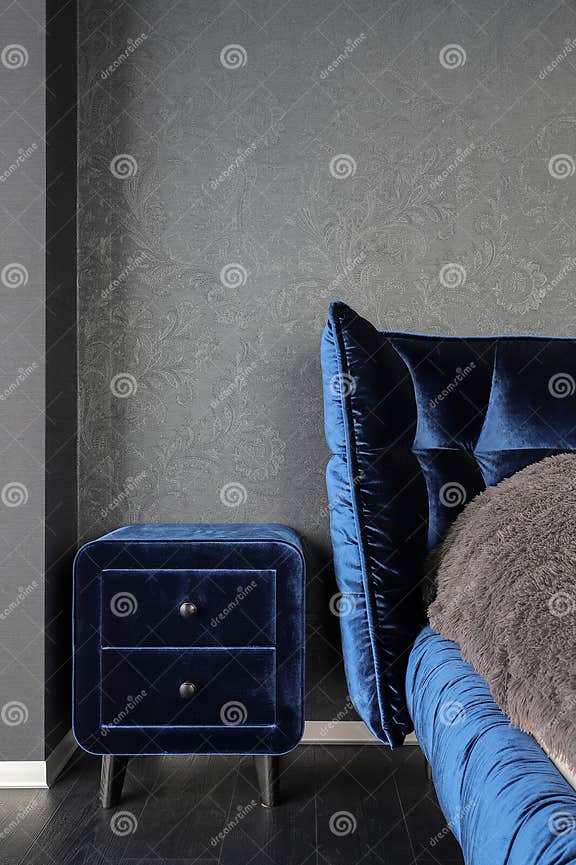 Bedside Table in the Bedroom Interior Stock Image - Image of indoor ...