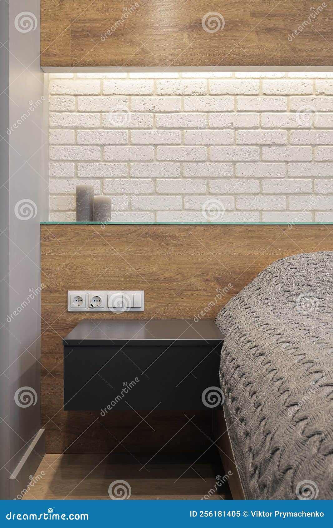 Bedside Table in the Bedroom Interior Stock Image - Image of bedtime ...