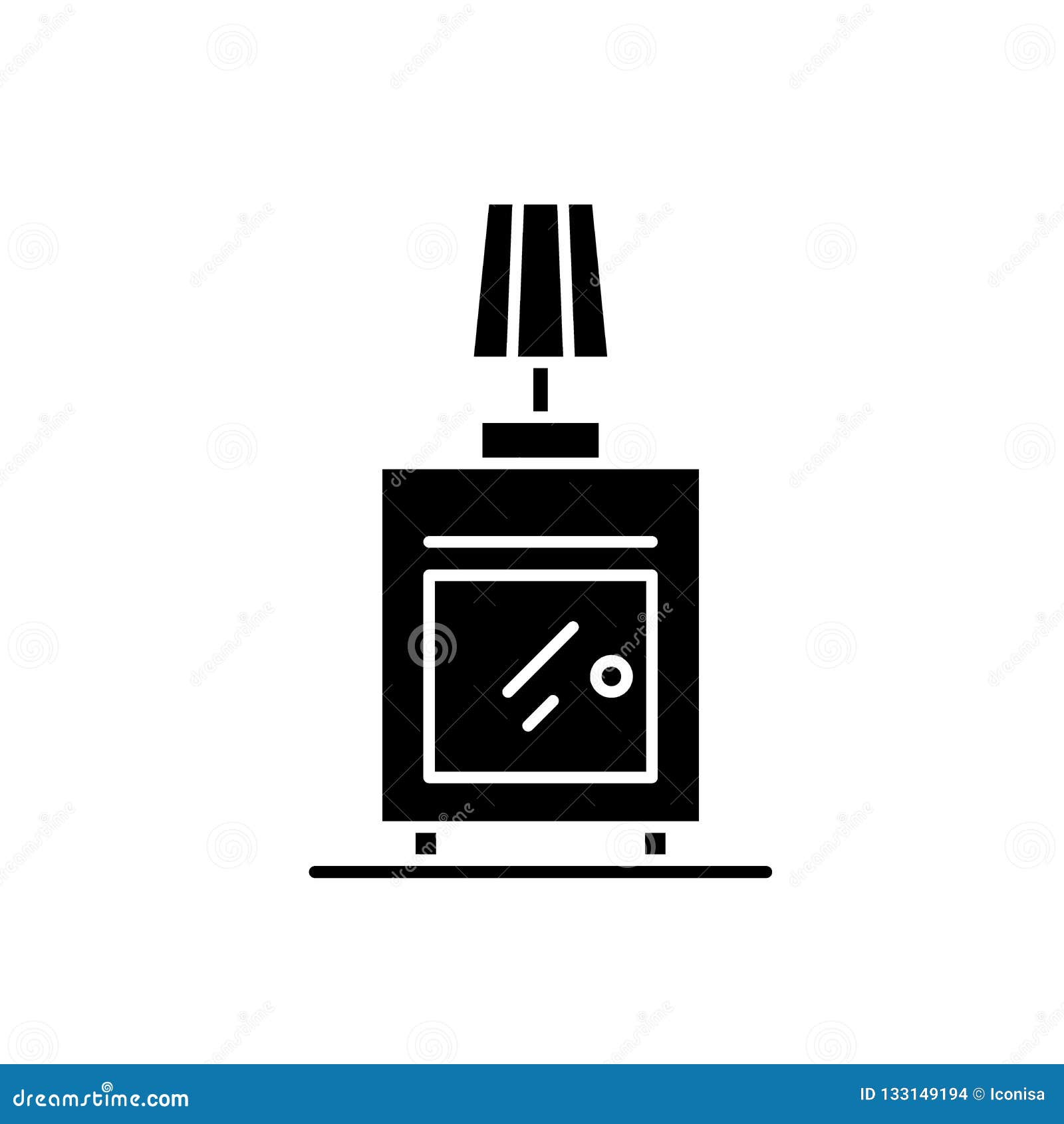 Bedside Table Black Icon, Vector Sign on Isolated Background. Bedside ...