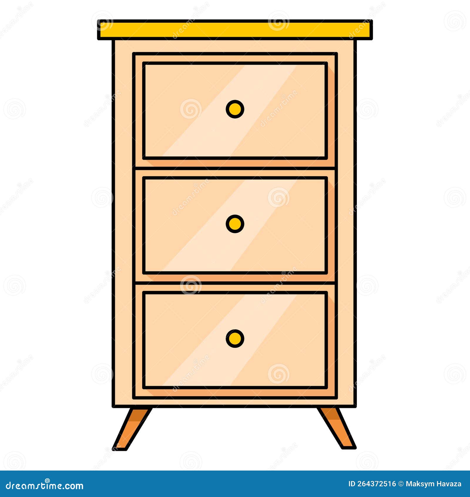 Bedside Table. Minimalistic Icon in Cartoon Style. Vector Flat ...