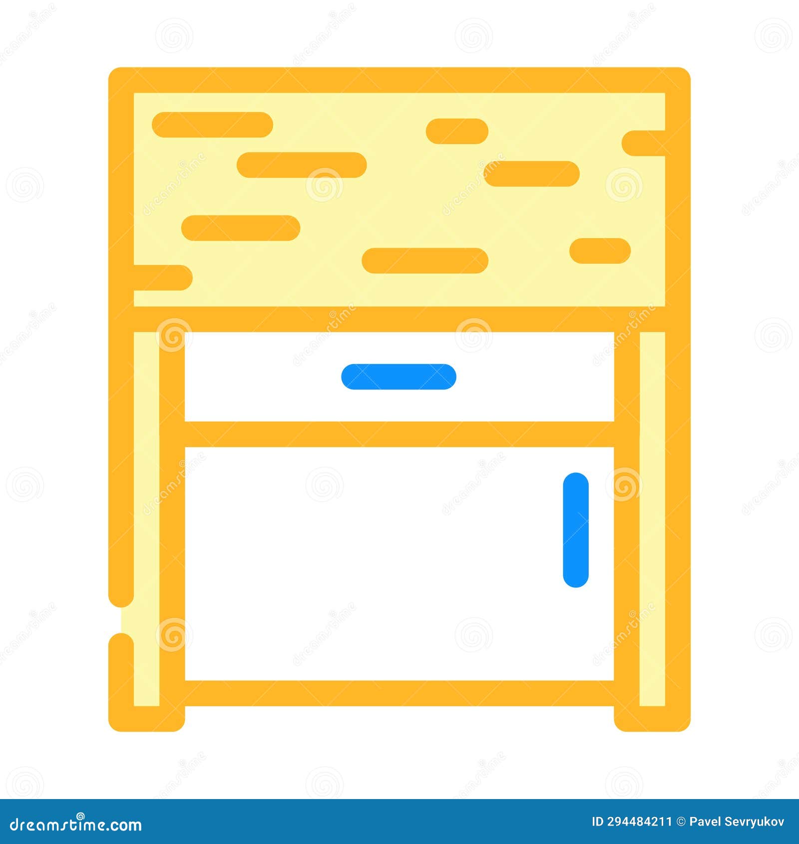 Bedside Table Top View Color Icon Vector Illustration Stock Vector ...