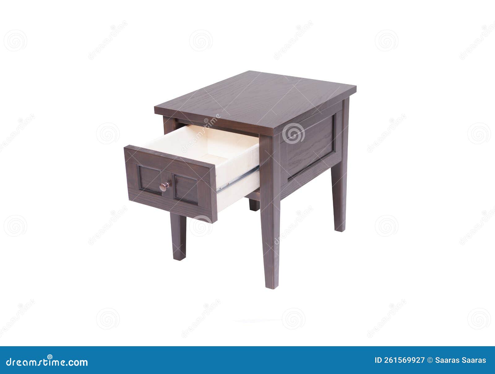 Bedside Table on a White Background Stock Image - Image of isolated ...