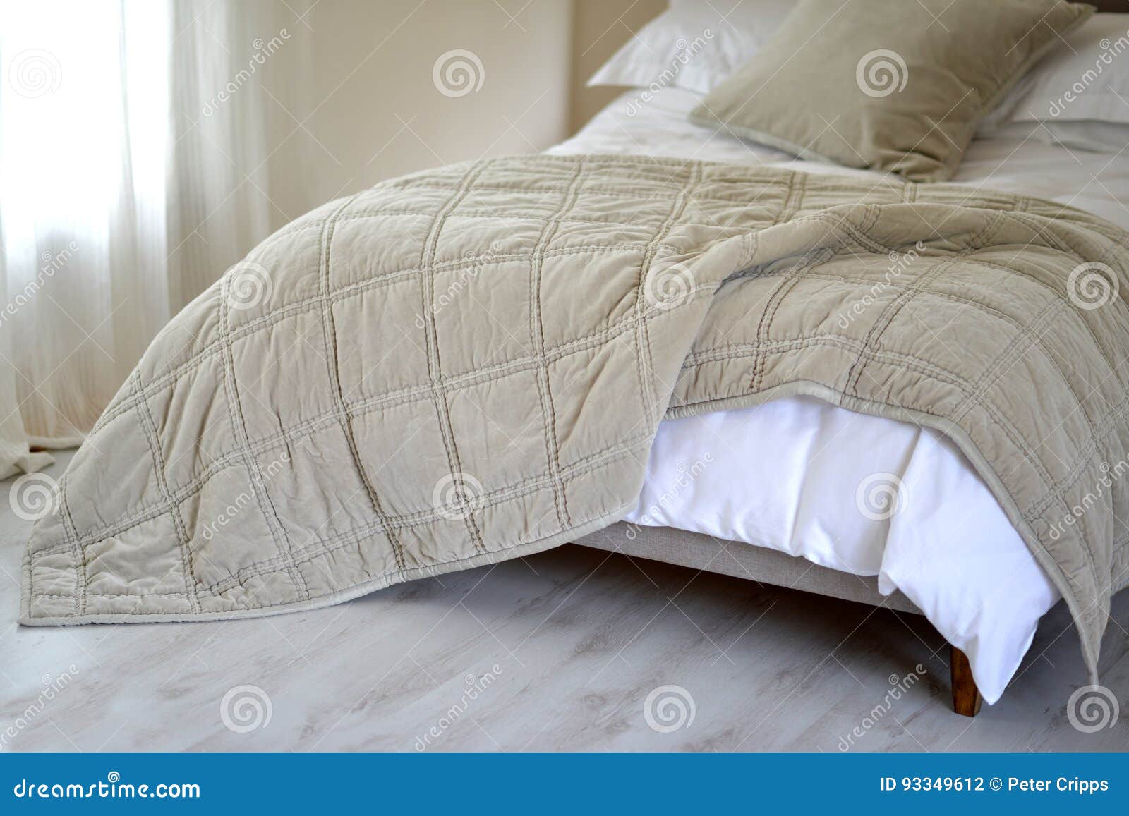 Bedspread stock photo. Image of slept, earth, neutral - 93349612