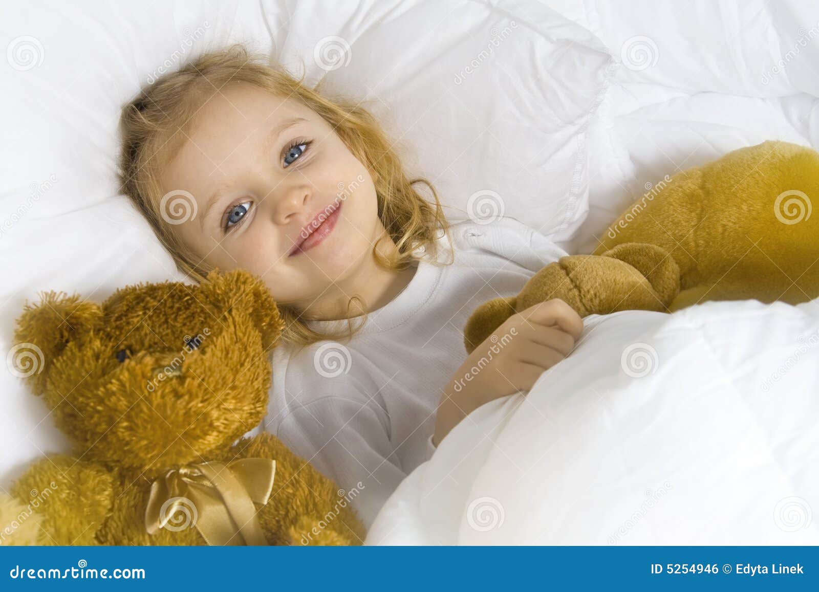 Bedtime stock photo. Image of cute, bedding, teddy, childhood - 5254946
