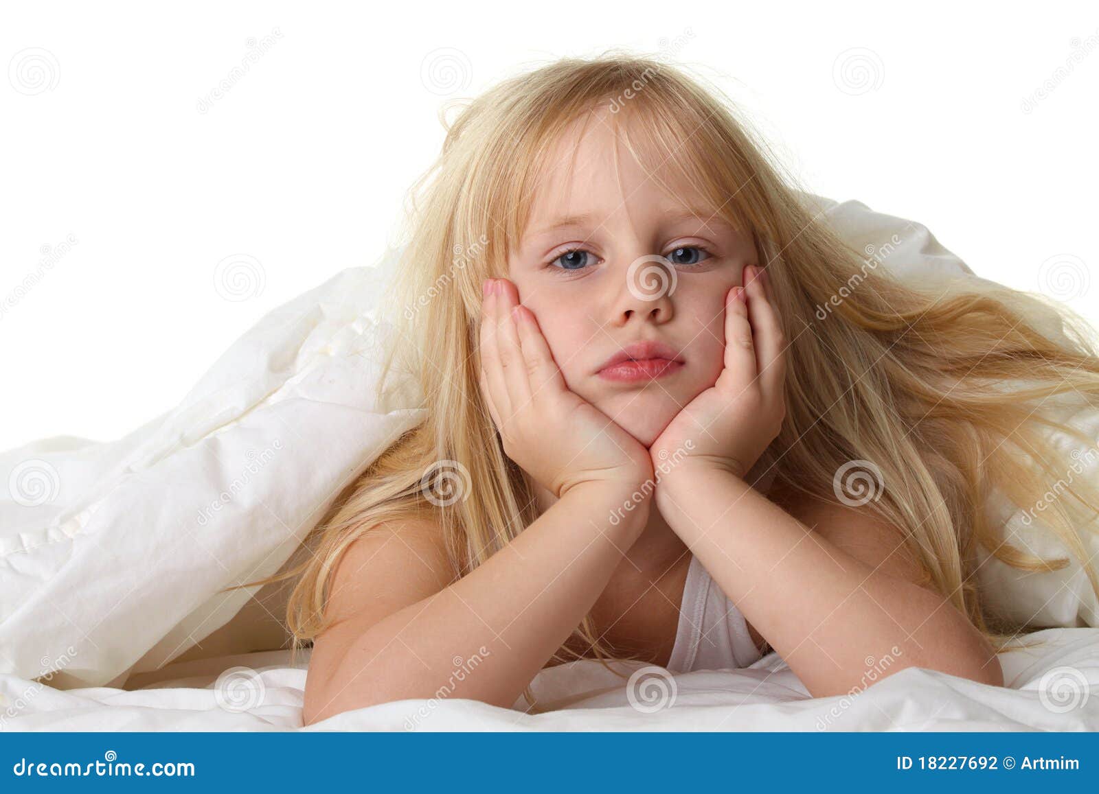 Bedtime - Child in Bed with Blanket Stock Photo - Image of comfortable ...