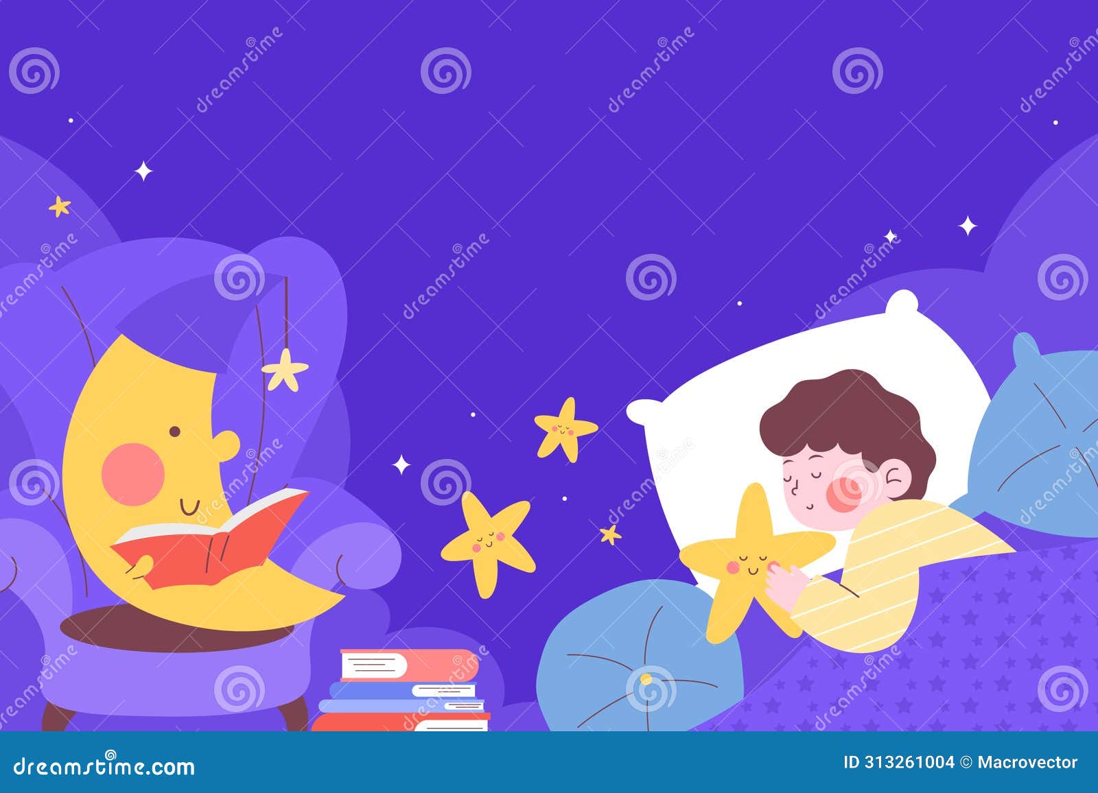 Bedtime Composition In Hand Drawn Design Royalty-Free Stock Photo ...